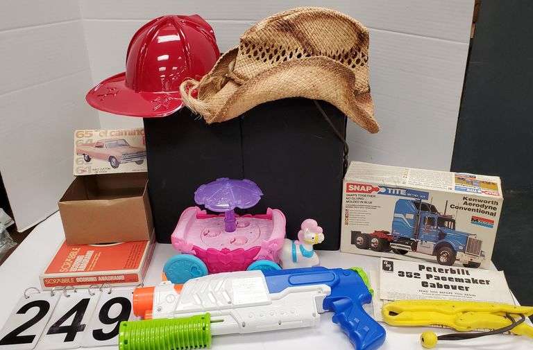 Black Soft Tote w/ Toys ~ Scrabble ~ Model & More - Adcock Britz Auctions