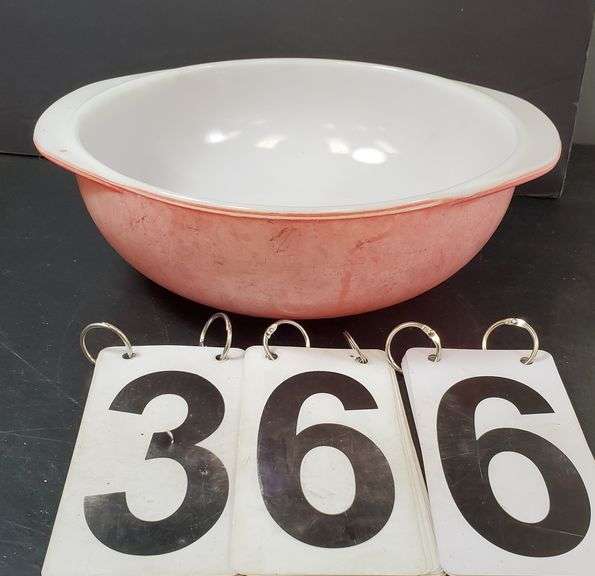 VTG Pyrex 024 Round Casserole Dish Flamingo Pink - Adcock Britz Auctions