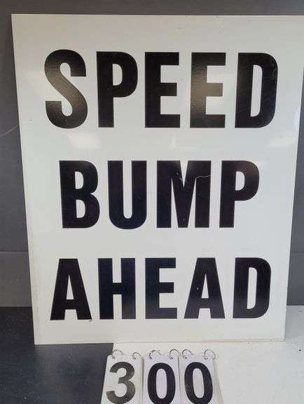 Metal Speed Bump Sign 24" X 20" - Adcock Britz Auctions