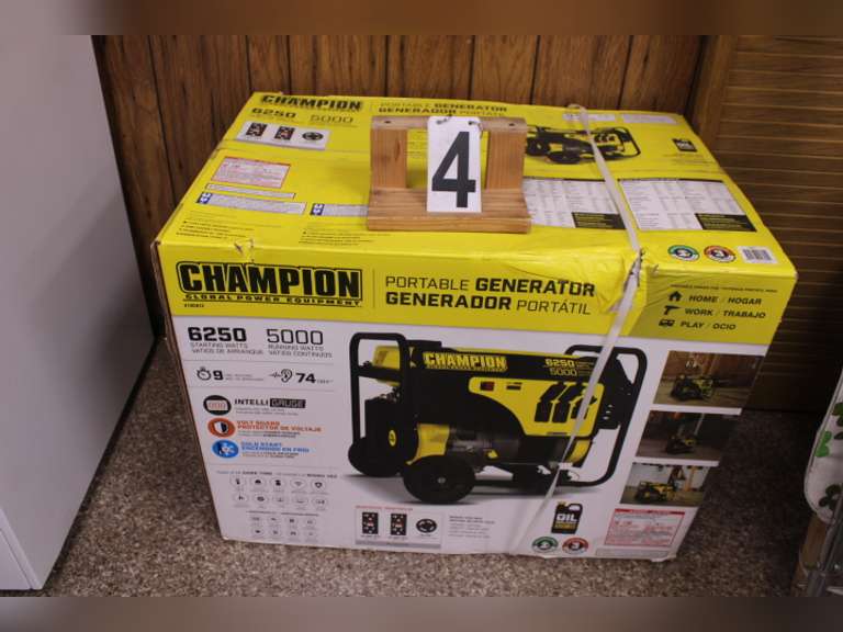 Champion Portable Generator Starting Watts 6250 Running Watts 5000 (New ...