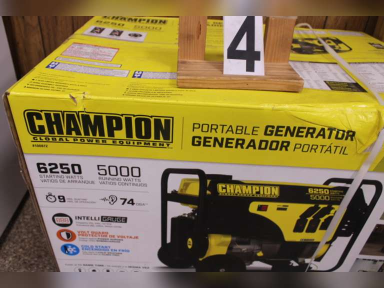 Champion Portable Generator Starting Watts 6250 Running Watts 5000 (New ...