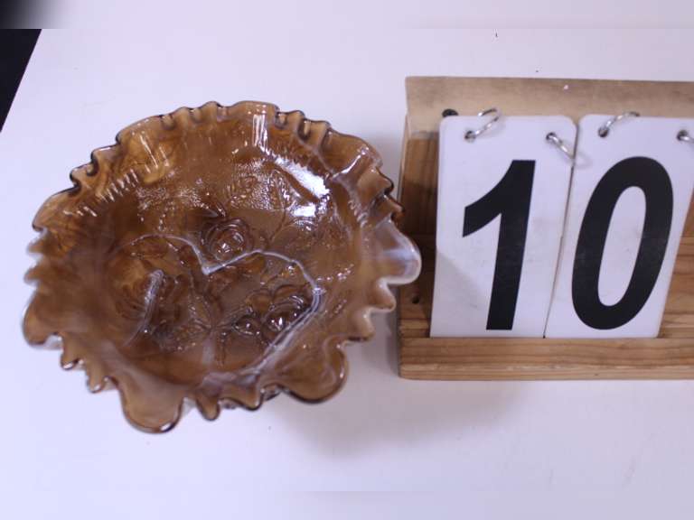 VTG Imperial Open Rose Slag Bowl Footed - Adcock Britz Auctions