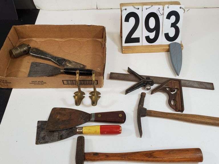 Flat W/ Putty Knives - T Square - Brass Hooks - Hammers - Adcock Britz ...