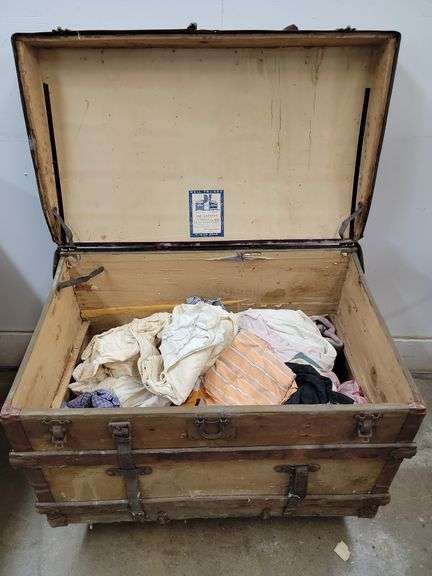 Antique Duguid Bros. Wall Trunk full of Vintage Clothes - Lil Dusty ...