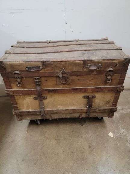 Antique Duguid Bros. Wall Trunk full of Vintage Clothes - Lil Dusty ...