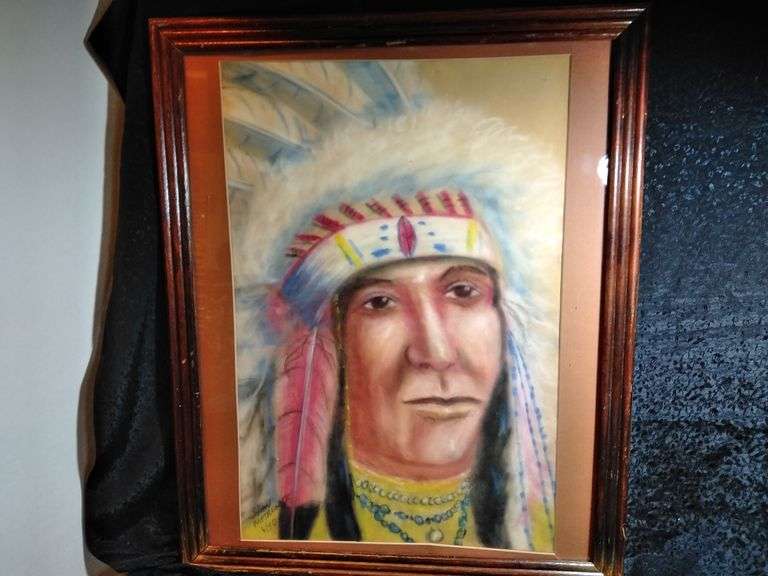 Signed & numbered Native American print on velvet-textured paper 13" x ...