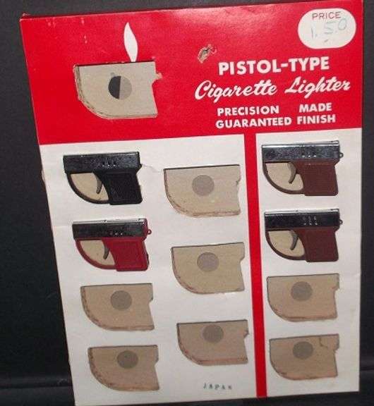 Vintage 1960's Pistol Lighter Store Counter Display w/ 4 lighters - Lil ...