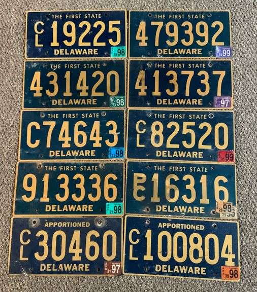 10 Delaware license plates - Lil Dusty Online Auctions - All Estate ...