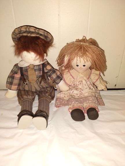 EB Collection of Cloth Dolls little boy doll 16" tall and little girl ...