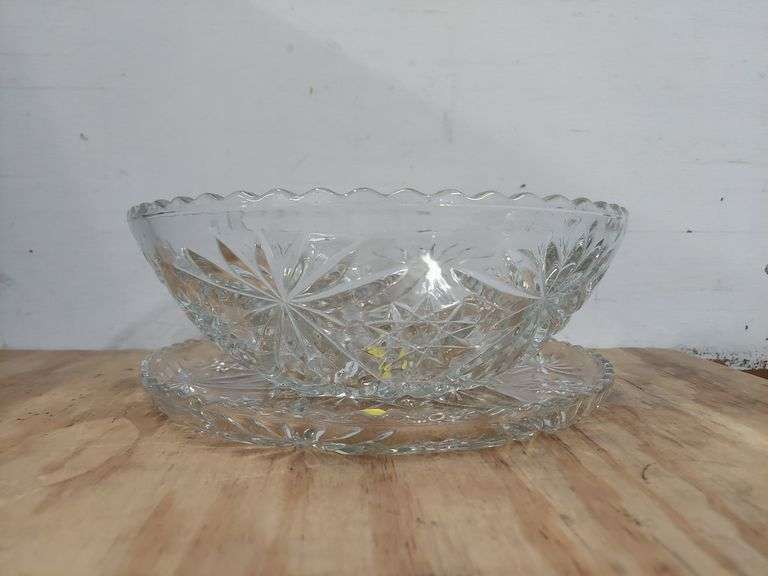 Crystal Serving Bowl with Matching Plate. 3a - Lil Dusty Online ...