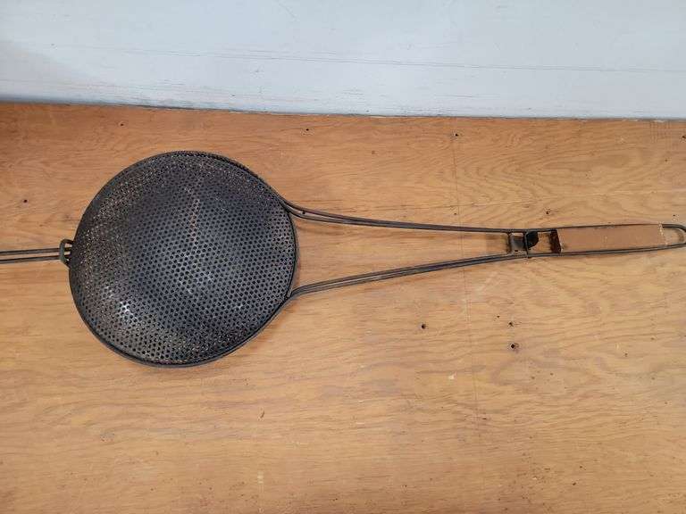 Vintage Fireplace Campfire Metal Popcorn Popper. 2D Lil Dusty Online Auctions All Estate Services LLC