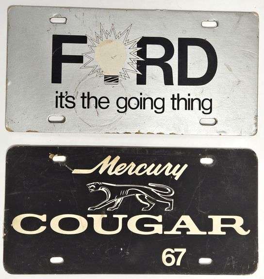 Two Old Used Ford / Mercury Dealership Showroom Advertising License ...