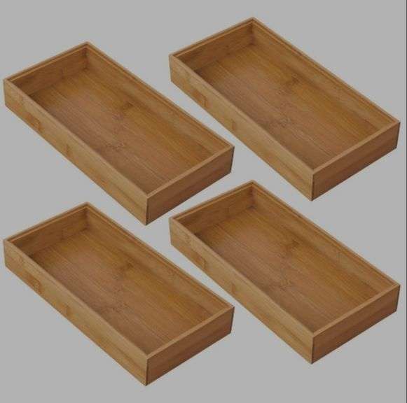 4-pc. Natural Wood Stackable Storage Drawer Organizers. 15B - Lil Dusty ...