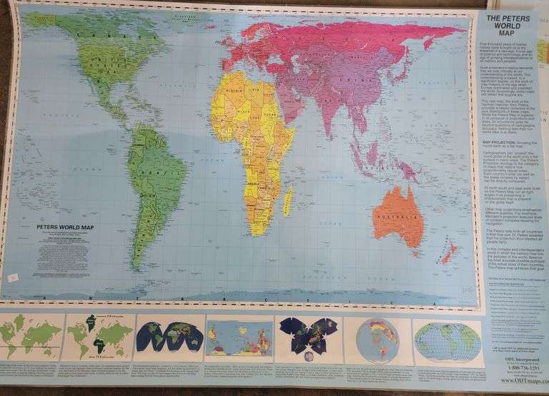 2 Large World Maps - Lil Dusty Online Auctions - All Estate Services, LLC