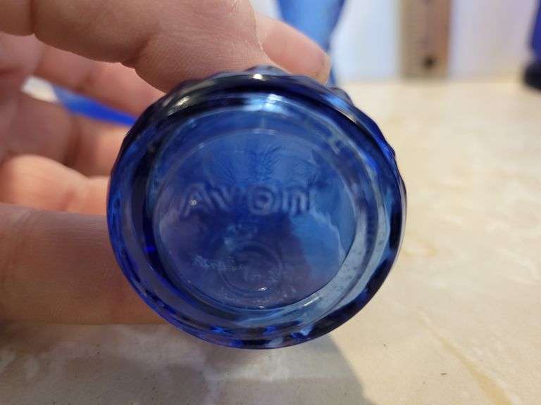 7 Pyrex Cobalt Blue Custard Cups, set of Avon Crystal Point Cobalt Blue ...