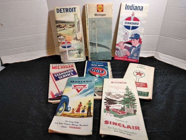 Eight vintage gas station road maps - good shape - Lil Dusty Online ...