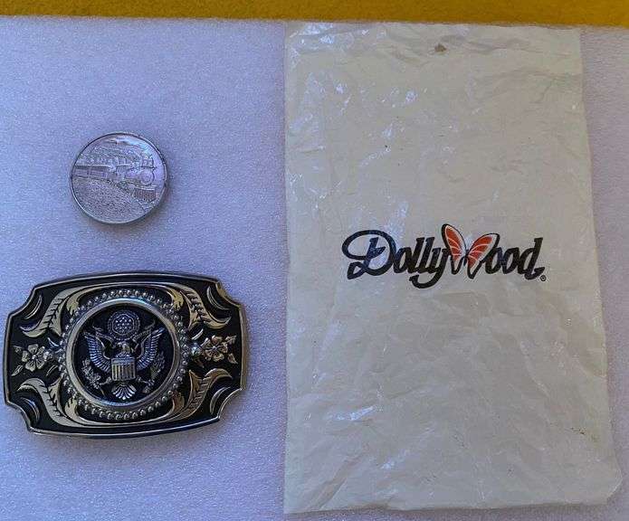 Vintage Dollywood Belt Buckle and Steam Locomotive Coin Token - Lil ...
