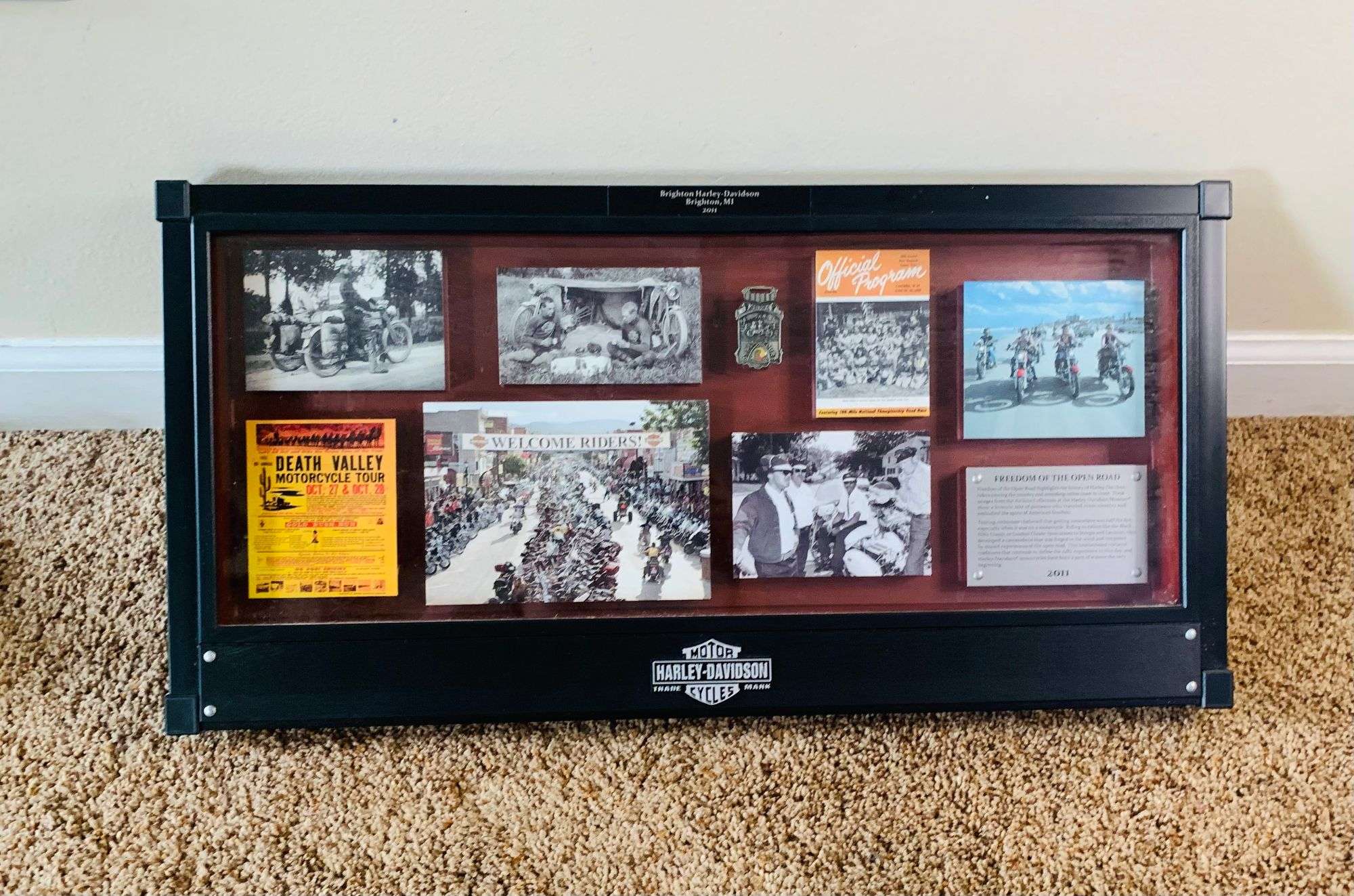 Harley Davidson Shadow Box Miniatura Con Moto Harley Davidson1928