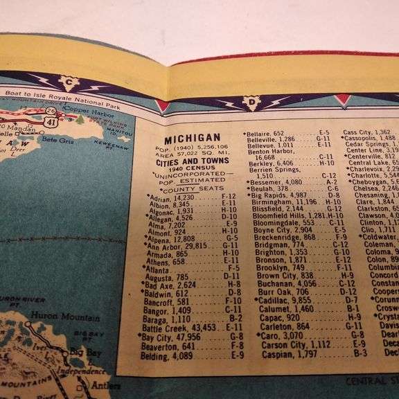 1955 Official Michigan Highway map and Auto Owners 1940s map - Lil ...