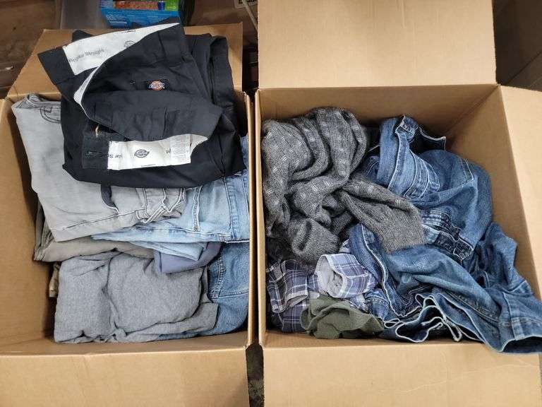 2 Mediums Boxes full of Men's Clothes. 9A - Lil Dusty Online Auctions ...