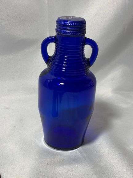 Cobalt Blue Glass Jug Bud Vase Dual Handle, 1990's Blue Luna Cafe ...