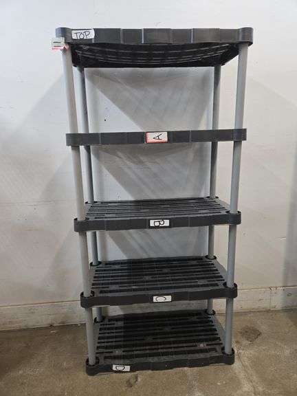 Heavy-Duty 5-Tier Plastic Shelf Unit - Lil Dusty Online Auctions - All Estate Services, LLC