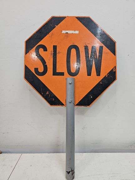 Stop/slow construction sign 1c - Lil Dusty Online Auctions - All Estate ...