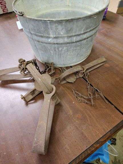 Galvanized pail with traps - Lil Dusty Online Auctions - All Estate ...