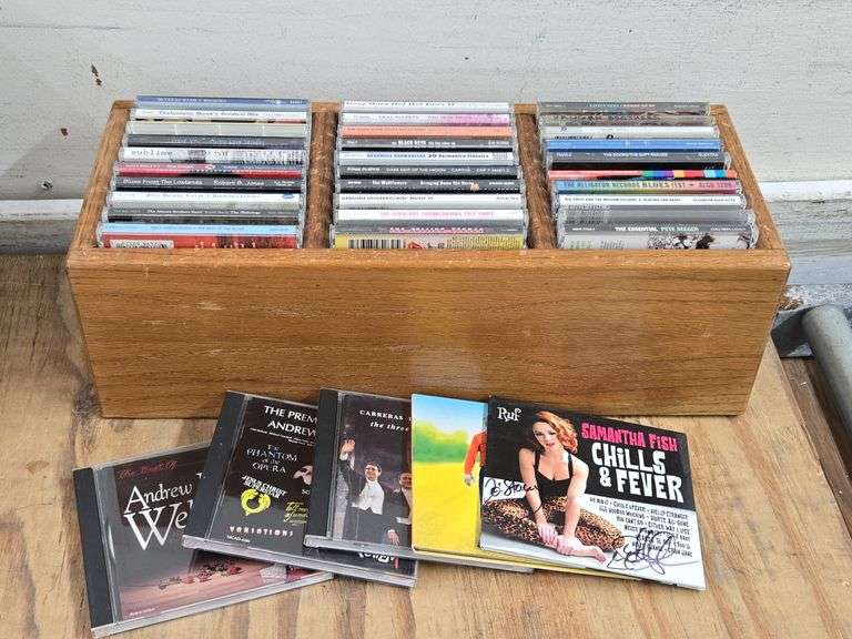 Wooden CD Storage Rack Full of Misc. CDs. 5B - Lil Dusty Online ...