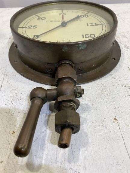 Large antique pressure gauge. 1c - Lil Dusty Online Auctions - All ...