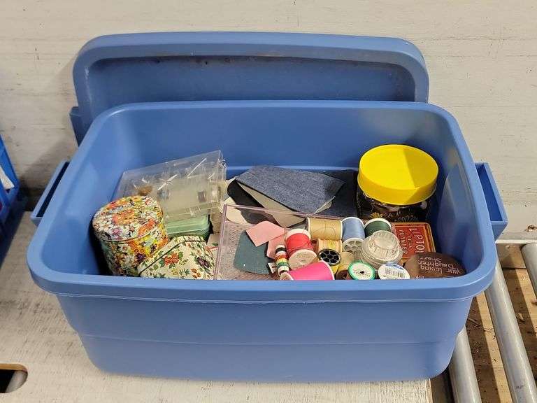 Rubbermaid Roughneck full of Assorted Sewing Supplies. 7C - Lil Dusty ...