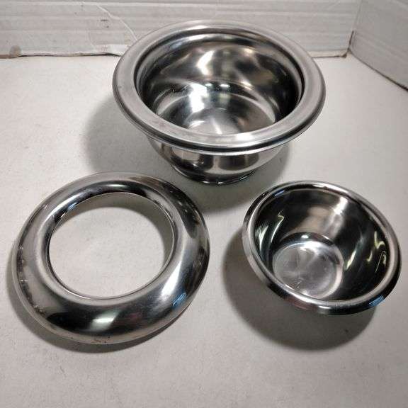 Five Oneida stainless shrimp cocktail serving dishes 4" x 6" - Japan ...