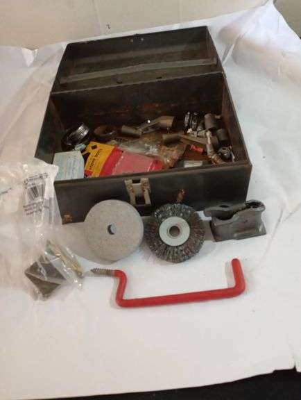 Miscellaneous items in metal box - Lil Dusty Online Auctions - All ...