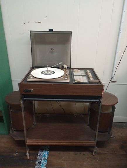 Vintage Zenith stereo record player speakers stand tested- works - Lil ...