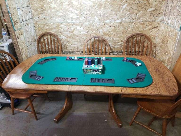 RICHARDSON BROTHERS SOLID OAK PEDESTAL DINING TABLE 54" LONG WITH 4 ...