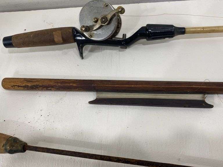 Assortment of vintage fishing rods and reels. 20c - Lil Dusty Online ...
