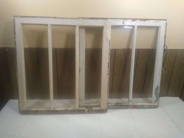 2 vintage wood three pain windows - Lil Dusty Online Auctions - All ...