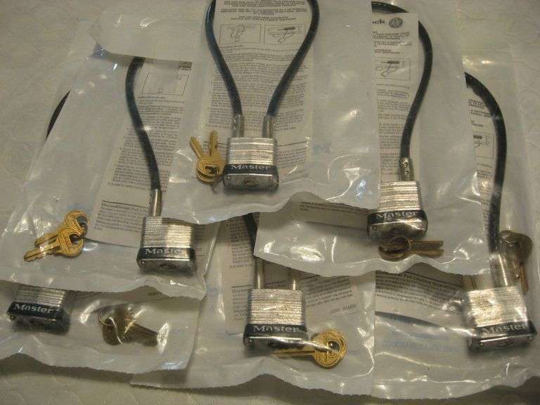 6 NEW MASTER GUN LOCKS/CABLE LOCKS - Lil Dusty Online Auctions - All ...