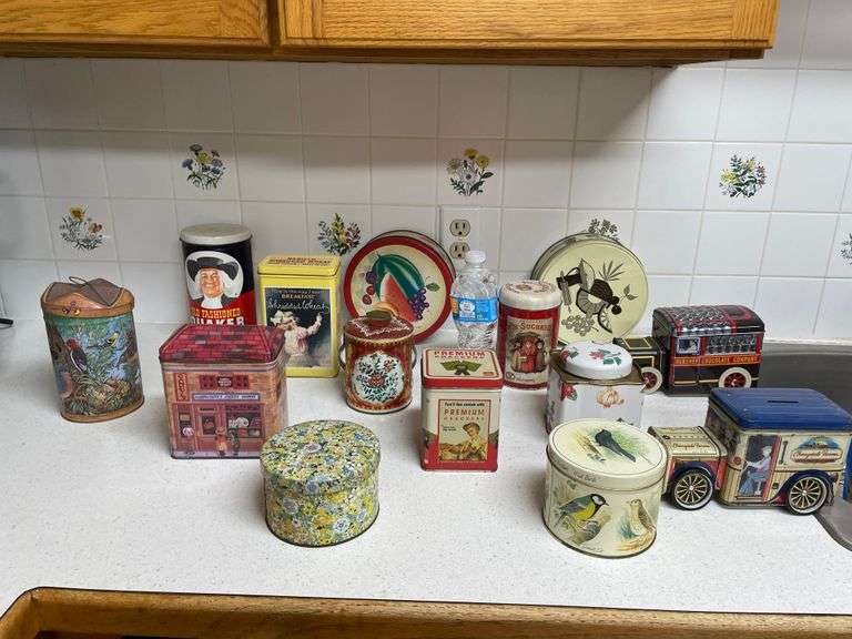 14 vintage tins - Lil Dusty Online Auctions - All Estate Services, LLC