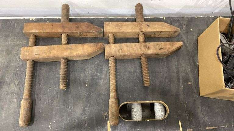 Pair of antique wood clamps. 2c - Lil Dusty Online Auctions - All ...