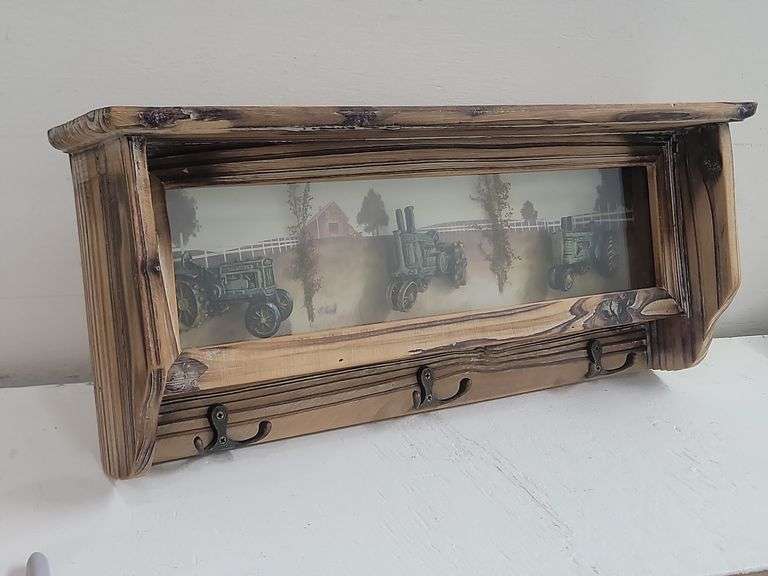 Vintage Farmhouse Style Wall Shelf with Hooks. 4B - Lil Dusty Online ...