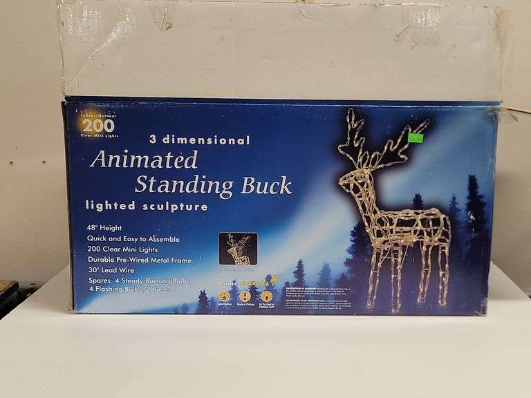 ANIMATED STANDING BUCK LIGHTED SCULPTURE IN ORIGINAL BOX. 4D - Lil ...