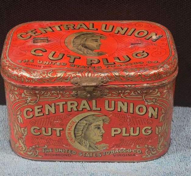 Central Union Cut Plug Advertising Tin - Lil Dusty Online Auctions ...