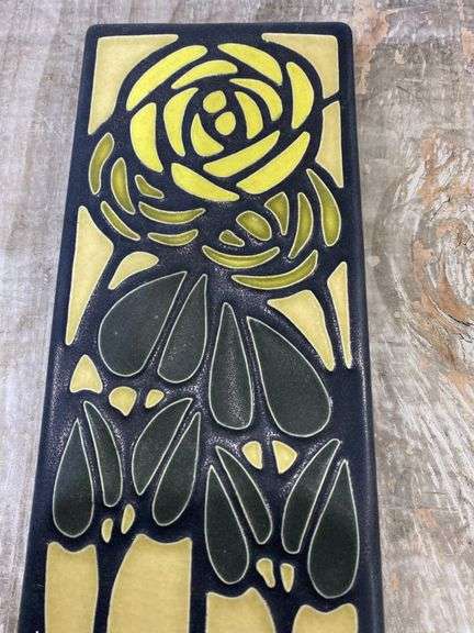 Prototype Motawi Tileworks ceramic tile arts & crafts design flower. 7c ...