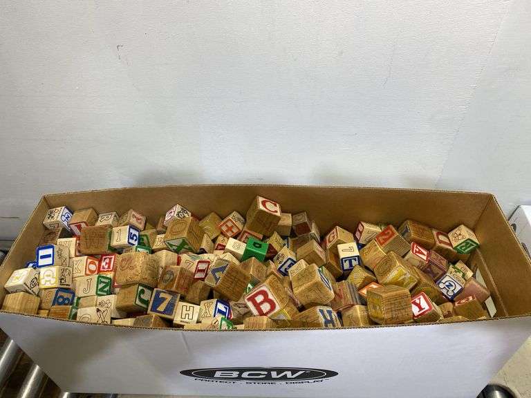 Large lot of vintage wood blocks - Lil Dusty Online Auctions - All ...