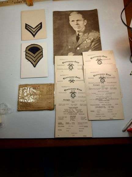 WW2 lot of war rations, patches, magazine and quartermaster flyers ...