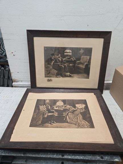 Pair of Vintage Sepia Prints by F.W. Read in Oak Frames. 7A - Lil Dusty ...