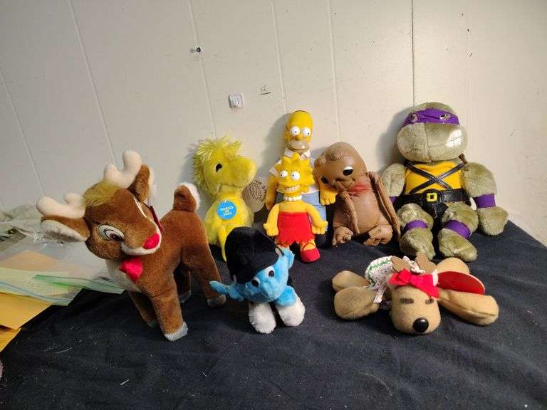8 Vintage stuffed toys- ET, Simpsons, Rudolph, Woodstock and more - Lil ...
