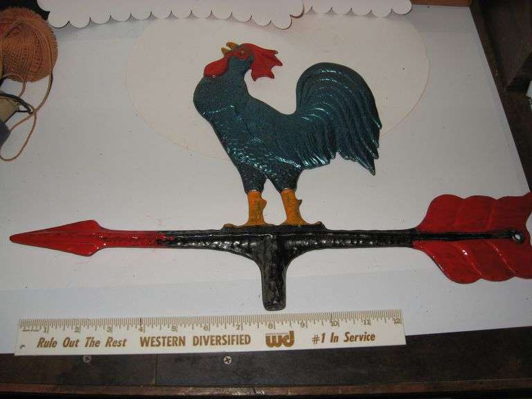 ROOSTER WEATHERVANE DIRECTIONAL ARROW - Lil Dusty Online Auctions - All ...