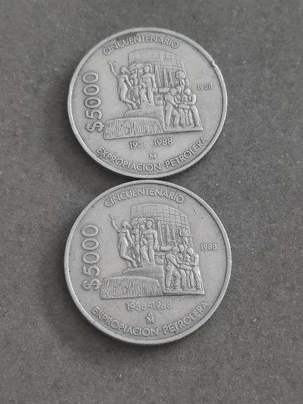2 - $5000 1988 Mexican Peso Coins - Lil Dusty Online Auctions - All ...